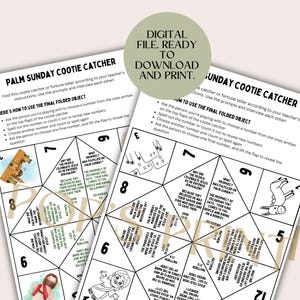 Palm Sunday Story for Kids| Cootie Catcher| Printable Sunday School ...
