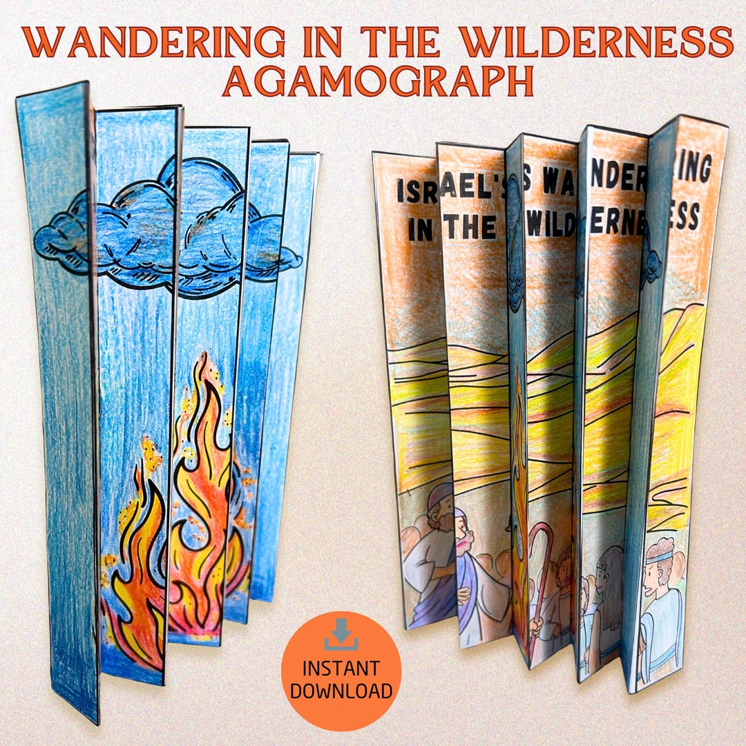 Printable Wandering in the Wilderness Agamograph – Sunday School Craft ...