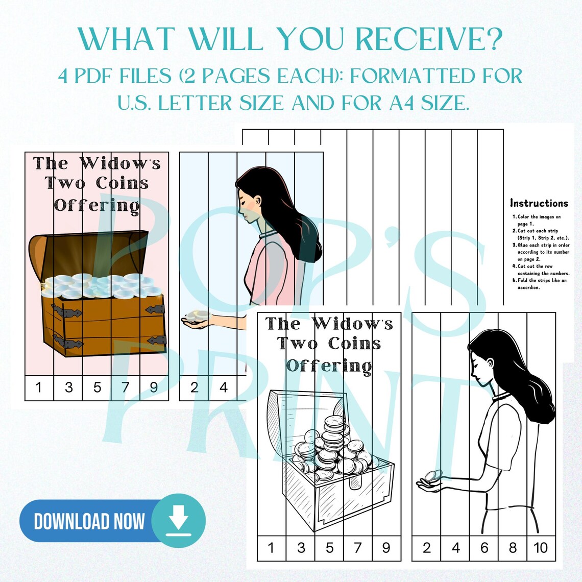 Widow's Two Coins Agamograph Craft – Sunday School Bible Story (PDF) - Etsy