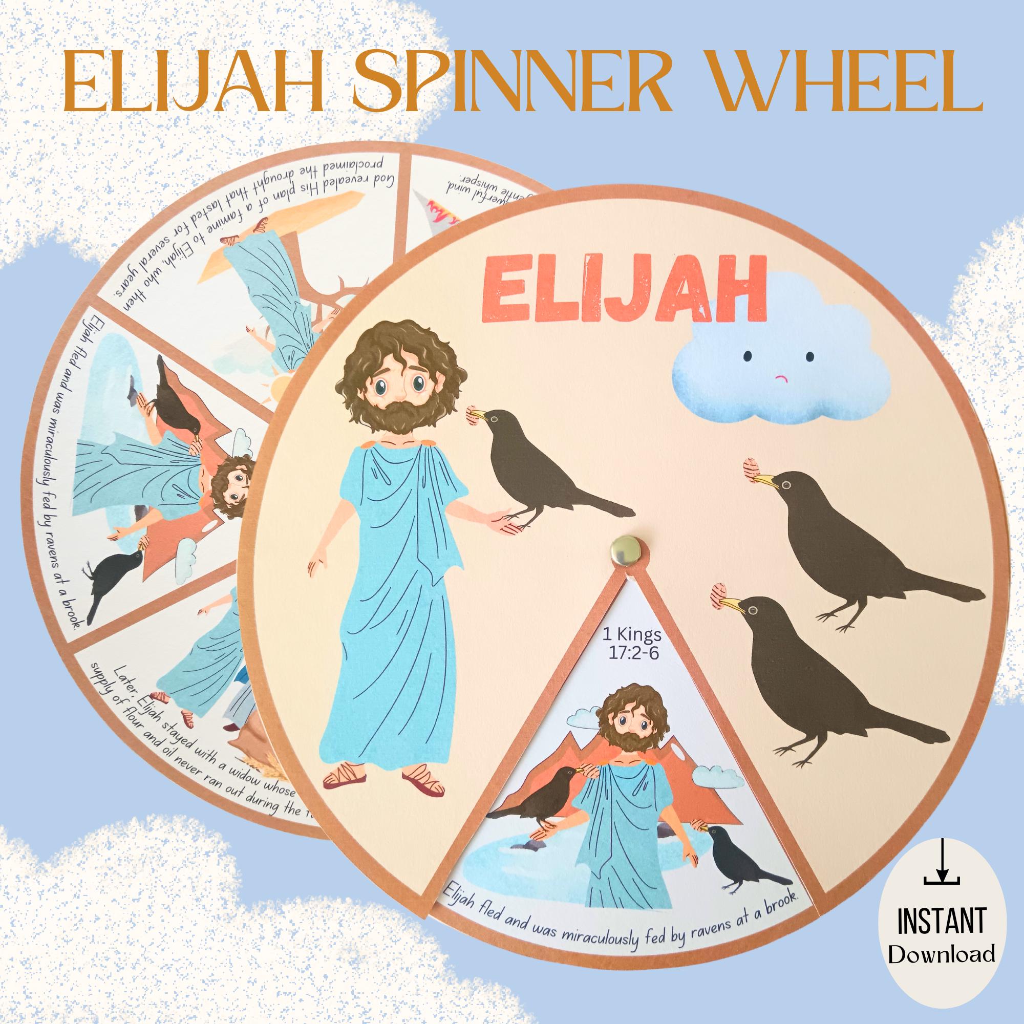 Printable Elijah Spinner Wheel, Elijah Sunday School Activity, Kids ...