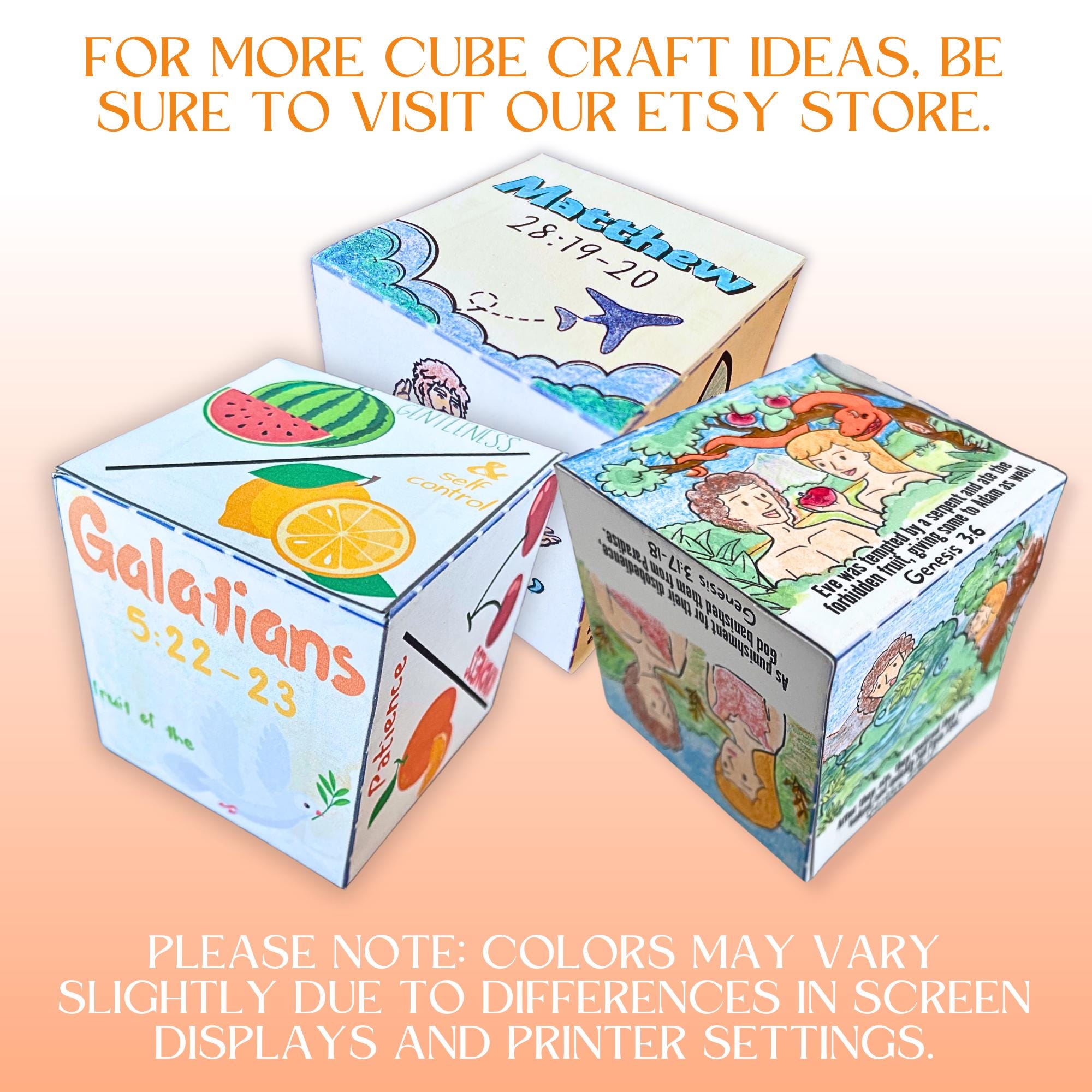 Easter Printable Cube Craft Sunday School Activity, 3D Bible Easter ...
