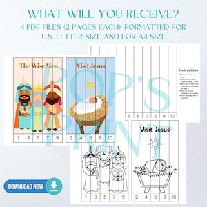Printable Wise Men Visit Jesus Agamograph, Sunday School Craft ...
