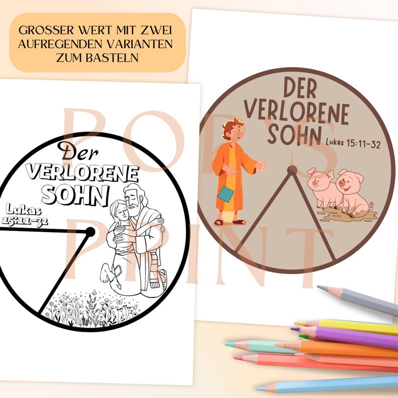 Druckbare Bastelvorlage, Sonntagsschule: Ausmal-Rad Gleichnis Der ...