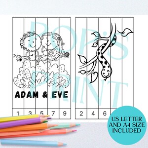 Printable Adam and Eve Agamograph – Sunday School Craft, Instant Download Bible Activity, Adam ...