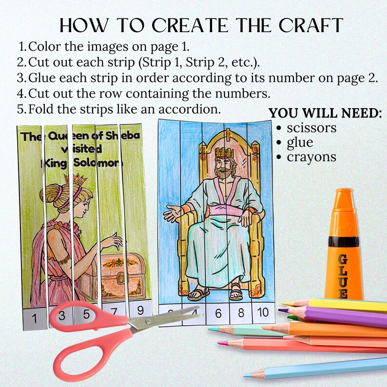 Queen of Sheba & King Solomon Agamograph Craft - Sunday School Bible ...