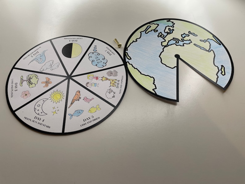 Days of Creation Spinner Wheel Printable, Perfect Sunday School ...