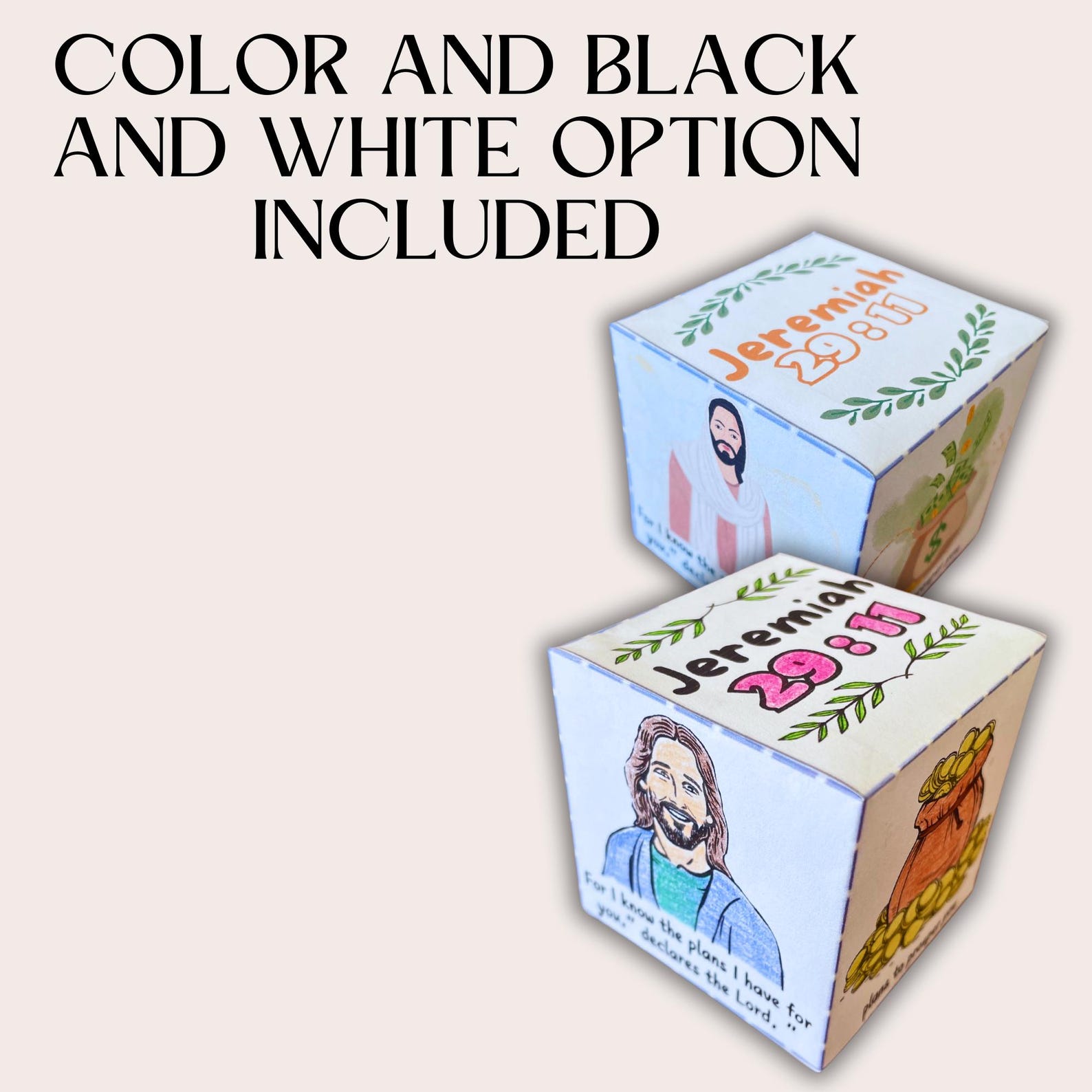 Jeremiah 29:11 Cube Craft – Printable Bible Activity, Kids Bible Verse ...