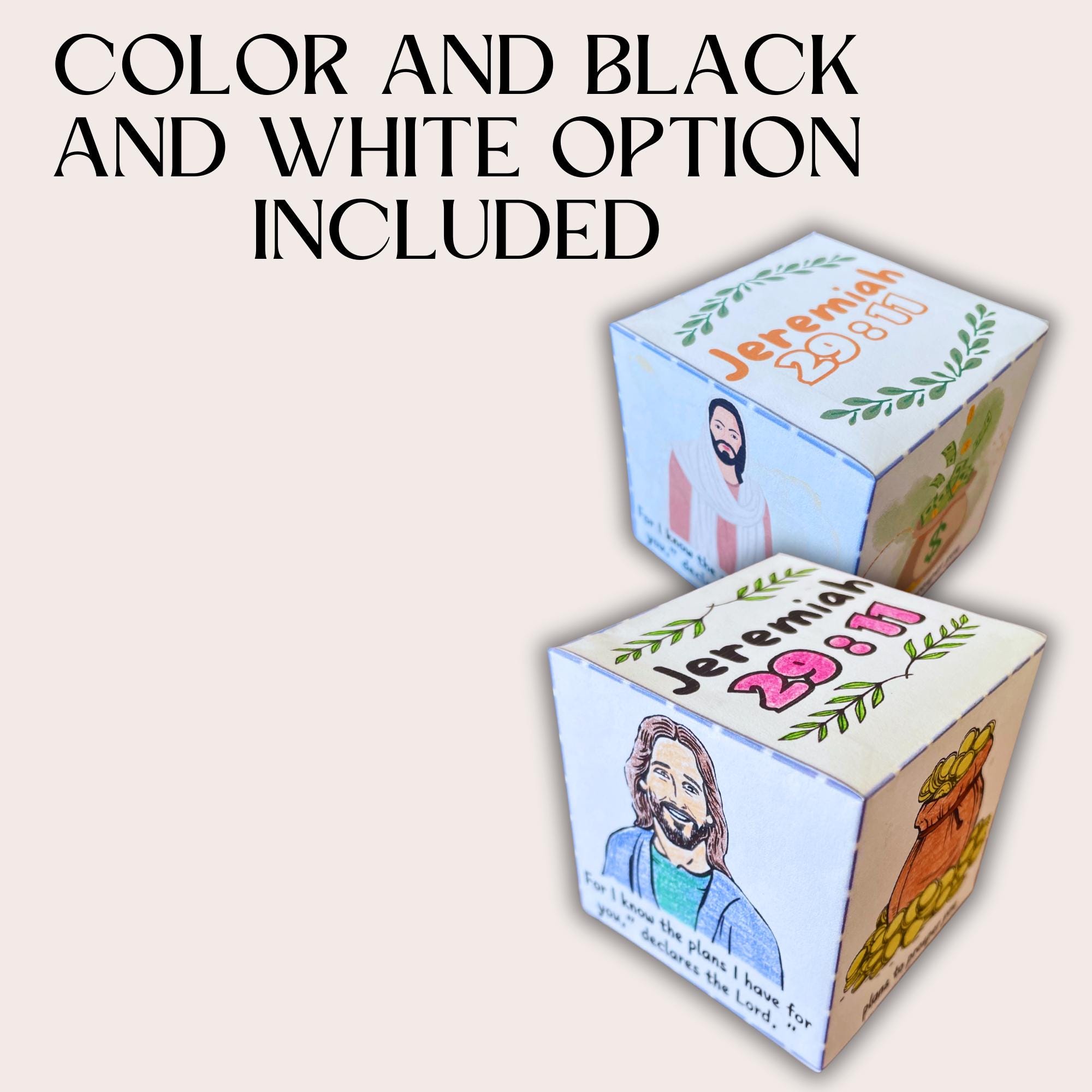 Jeremiah 29:11 Cube Craft – Printable Bible Activity, Kids Bible Verse ...
