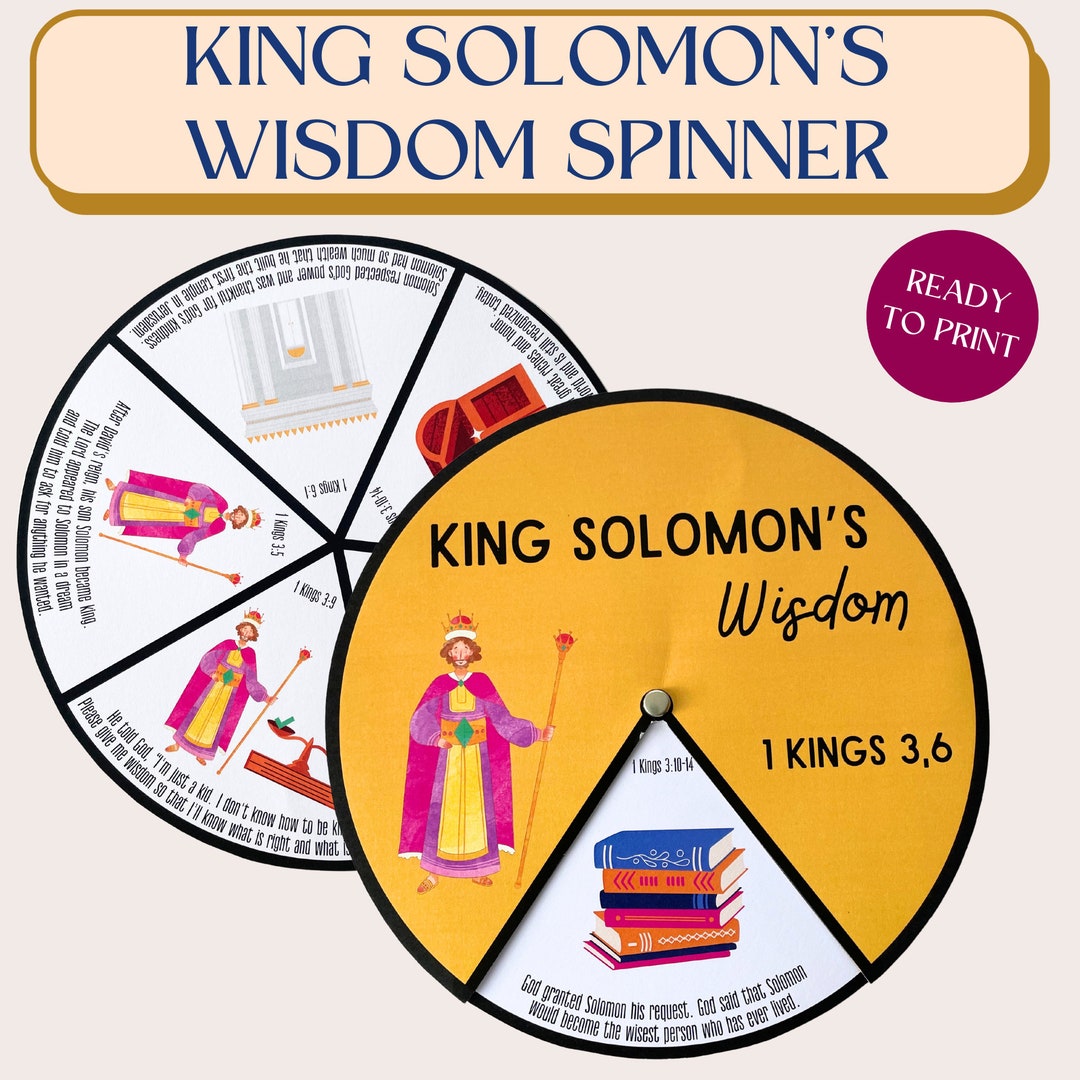 Printable Wisdom of Solomon Spinner Wheel | Sunday School Craft | Kids Ministry Activity | Bible ...