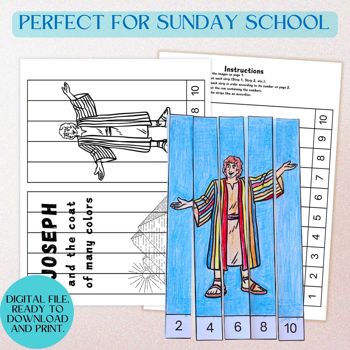 Printable Joseph and the Coat of Many Colors Agamograph – Sunday School ...