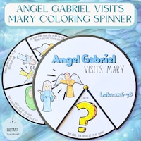 Printable Angel Gabriel Visits Mary Agamograph, Sunday School Nativity ...