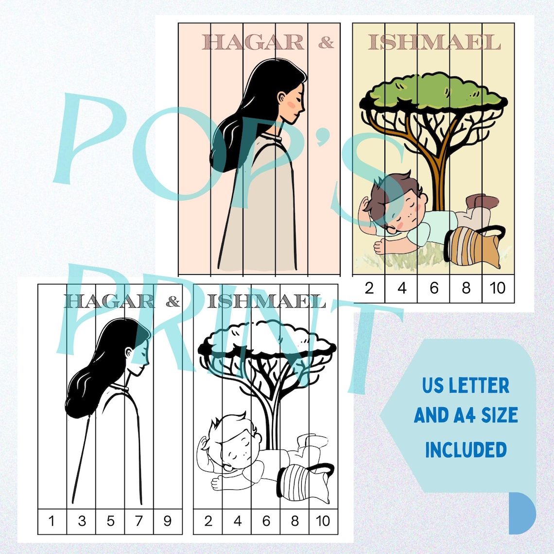 Hagar and Ishmael Agamograph Craft – Sunday School Printable Bible ...