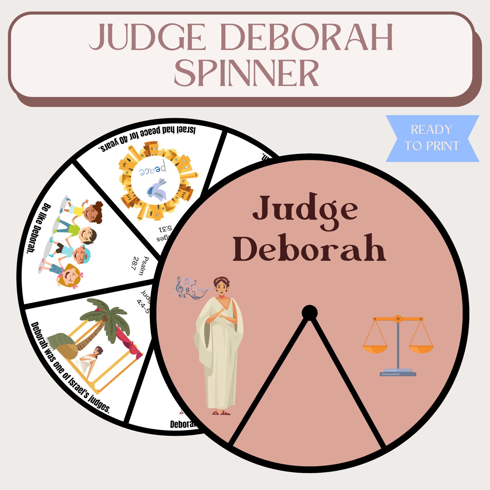 Judge Deborah Spinner Wheel Judge Deborah Craft Sunday School Craft ...