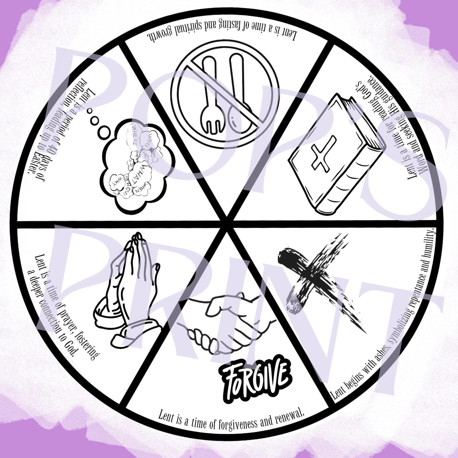 Printable Lent Sunday School Craft Coloring Spinner Wheel, Kids ...