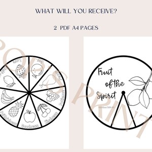 Printable Fruit of the Spirit Spinner Wheel | Sunday School Coloring ...