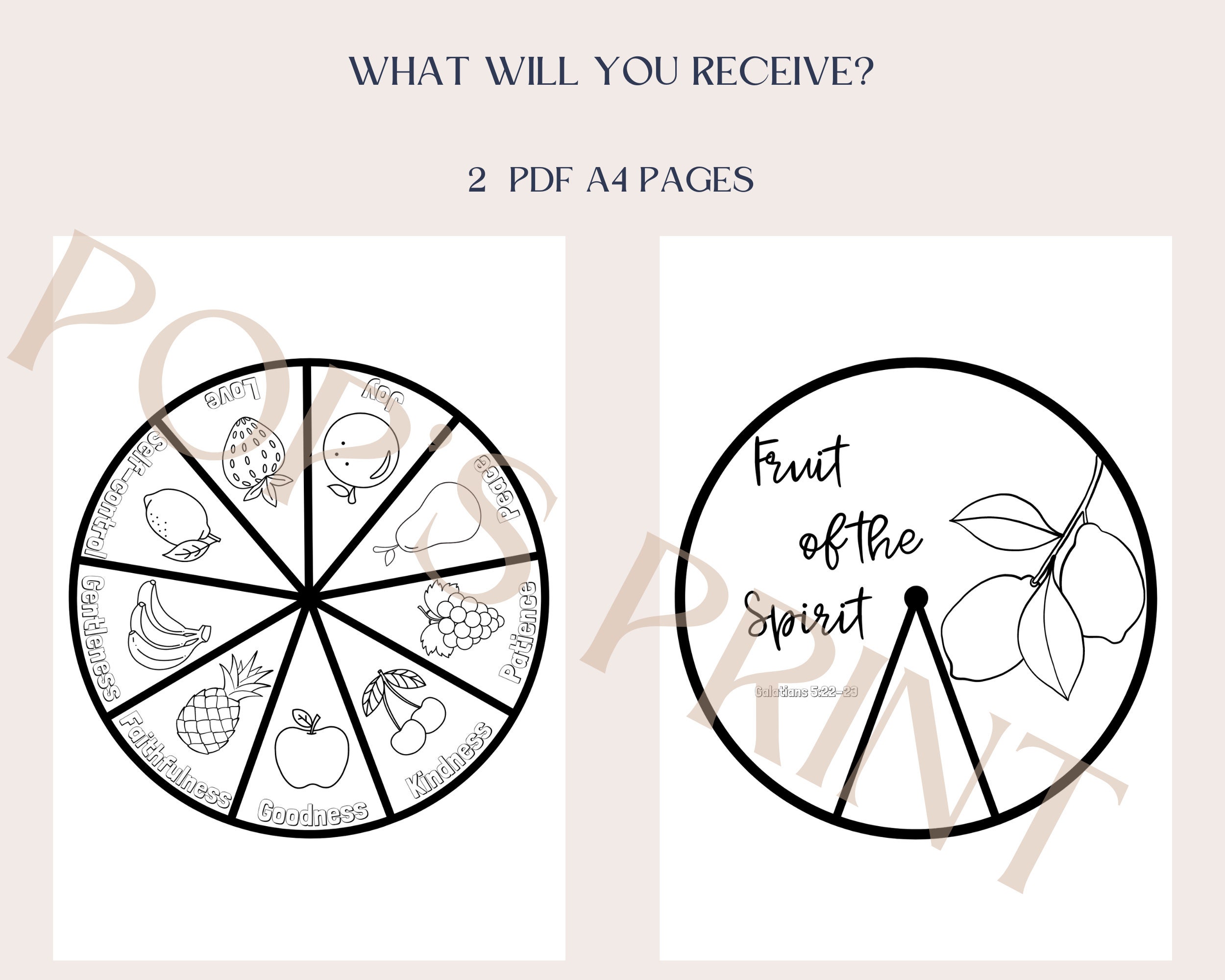 Fruit of the Spirit Coloring Spinner Wheel Fruit of the Spirit Craft ...