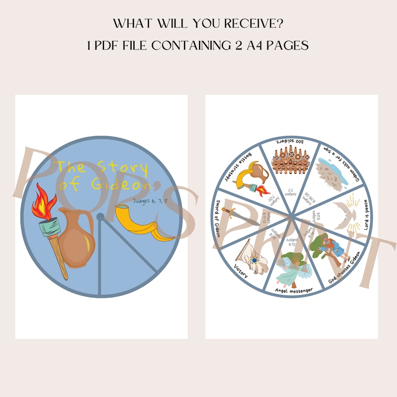 The Story of Gideon Spinner Wheel| Gideon Craft| Sunday School Lesson ...