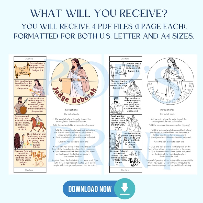 Judge Deborah Bible Craft for Kids – Printable Christian Folding ...