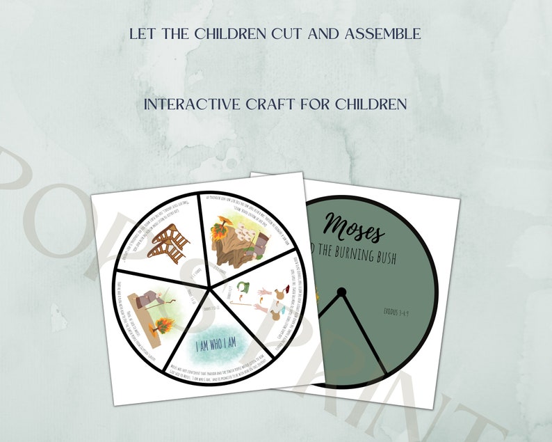 Moses and the Burning Bush Spinner Wheel Sunday School Craft - Etsy