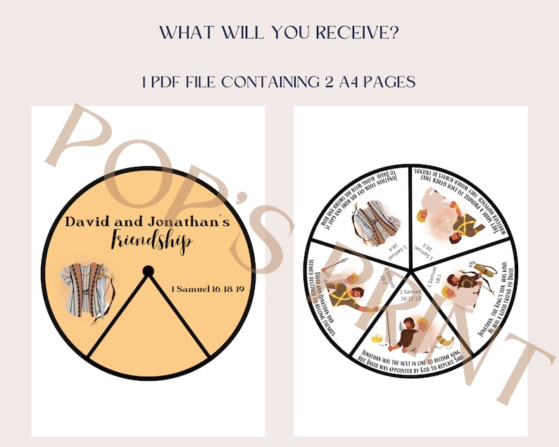 Printable David and Jonathan Spinner Wheel | Sunday School Craft | Kids ...
