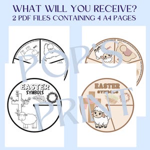 Printable Easter Symbols Sunday School Craft Coloring Spinner Wheel ...