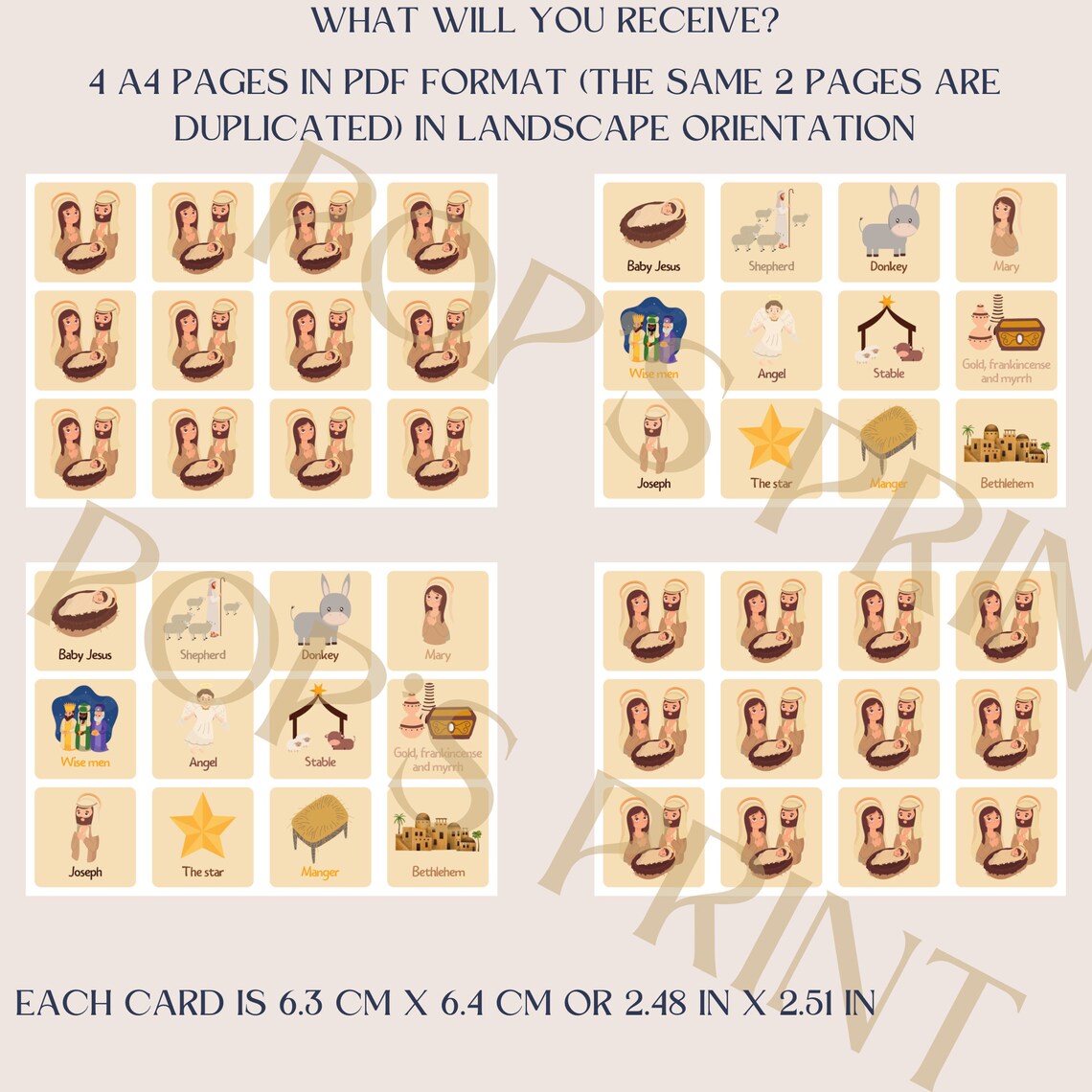 Nativity Memory Game, Christmas Sunday School Activity (digital ...