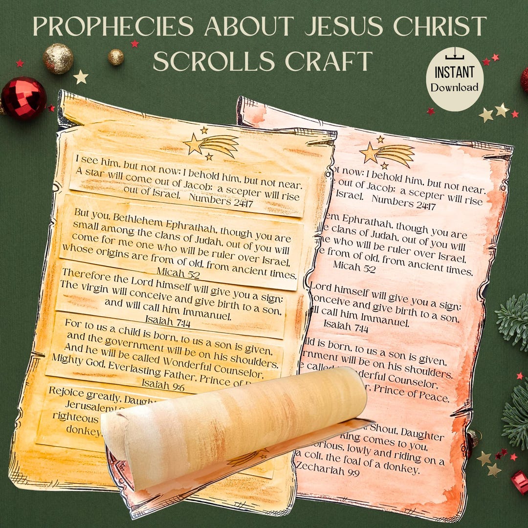 Printable Christmas Sunday School Craft Scrolls With Prophecies About ...