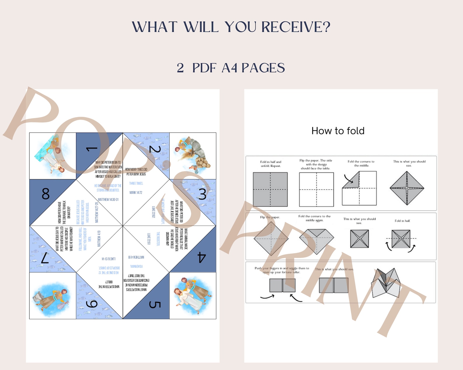 Peter the Apostle Cootie Catcher| Sunday School Craft| Cootie Catcher ...
