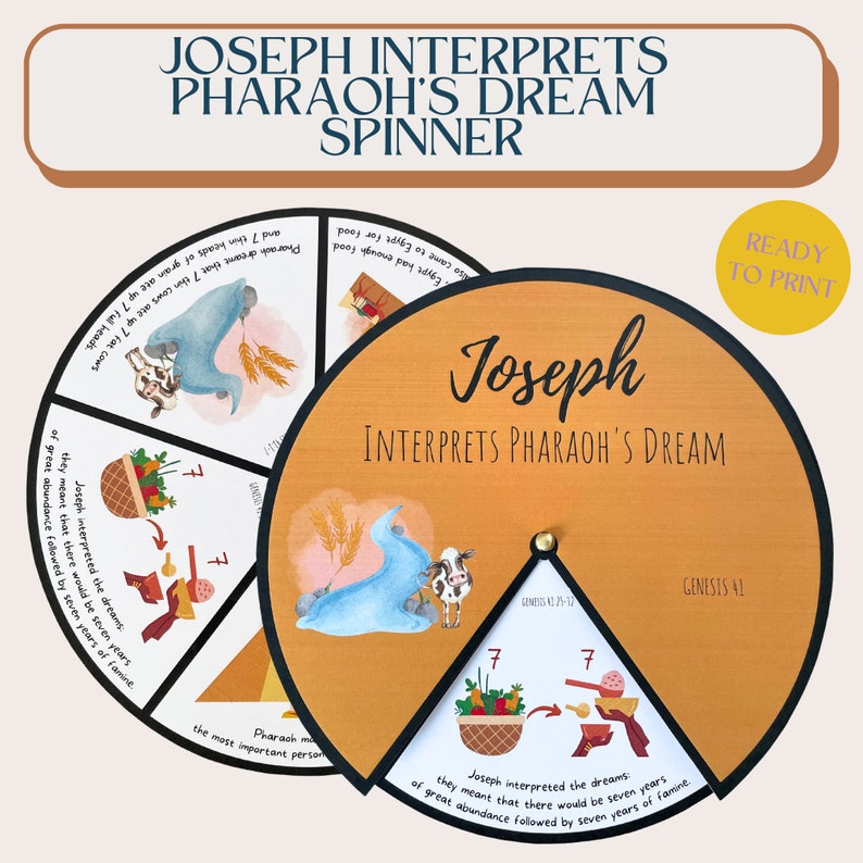 Printable Joseph Interprets Pharaoh's Dream Spinner Wheel| Sunday ...