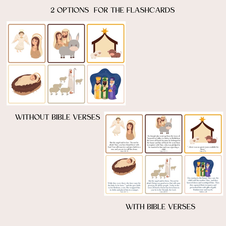 Nativity Flashcards | Christmas Bible Lesson (digital Download) - Etsy UK