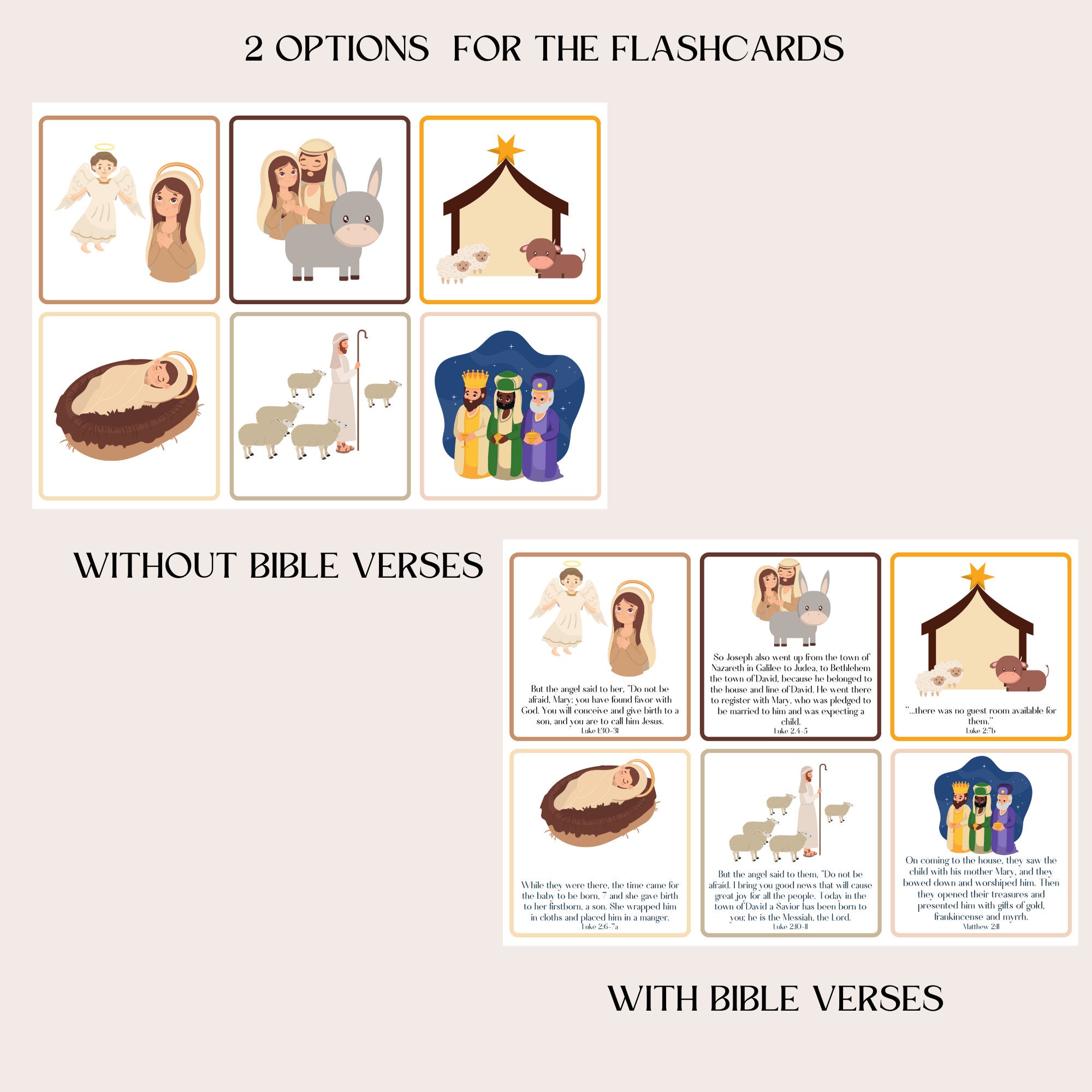 Nativity Flashcards | Christmas Bible Lesson (digital Download) - Etsy UK