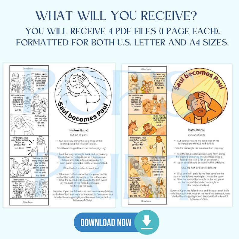 Saul Becomes Paul Craft – Bible Story Folding Booklet (PDF) - Etsy