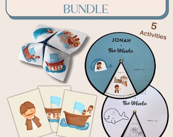 Jonah and the Whale Clipart, Bible Story Clip Art, Cute Christian ...