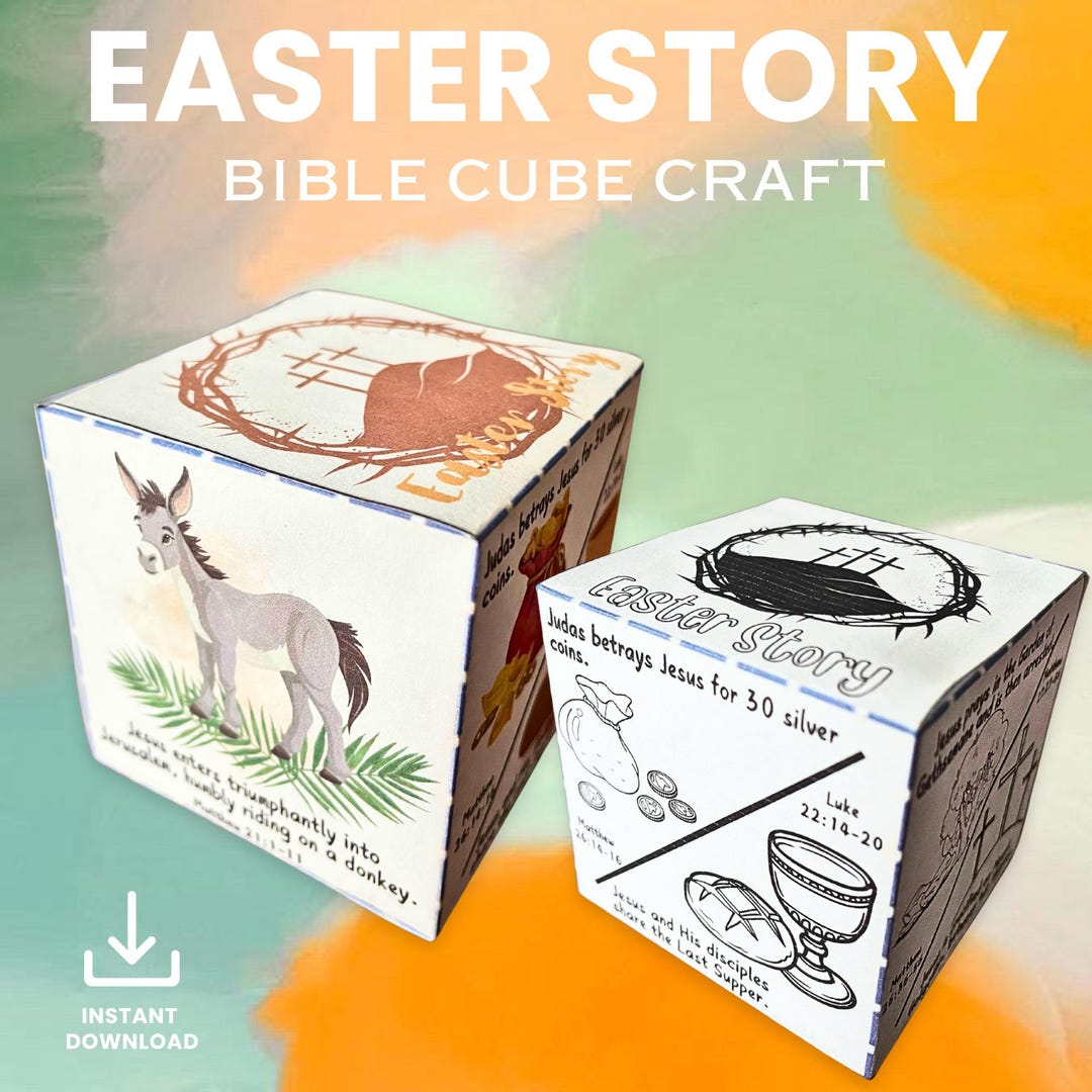Easter Story Cube Craft | Sunday School Bible Activity (digital ...