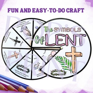 Printable Lent Symbols Sunday School Craft Coloring Spinner Wheel, Kids ...
