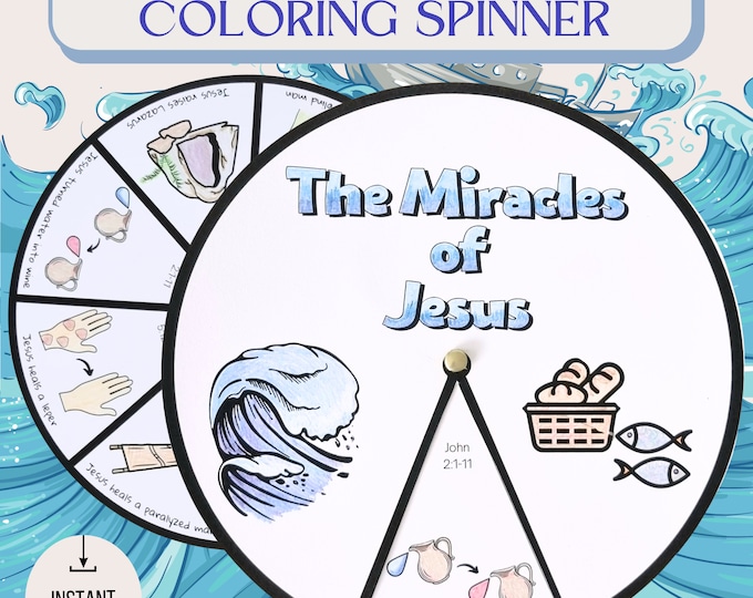 Jesus Raises Lazarus Coloring Spinner Wheel, Childrens Bible Activities ...