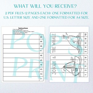 Printable Jonah and the Whale Agamograph – Sunday School Craft, Instant ...