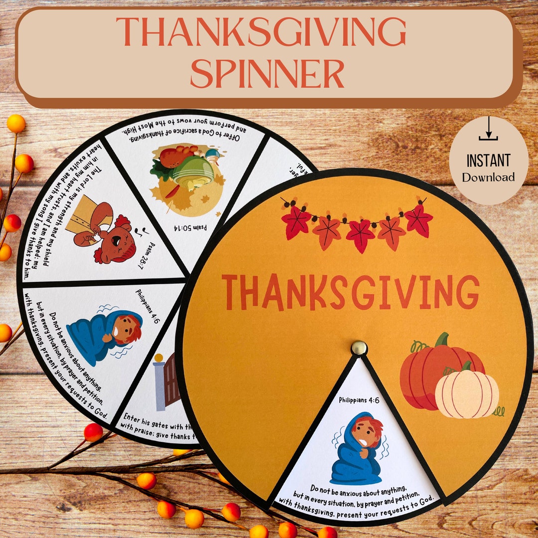 Thanksgiving Bible Verse Spinner Wheel | Kids' Craft (digital Download ...