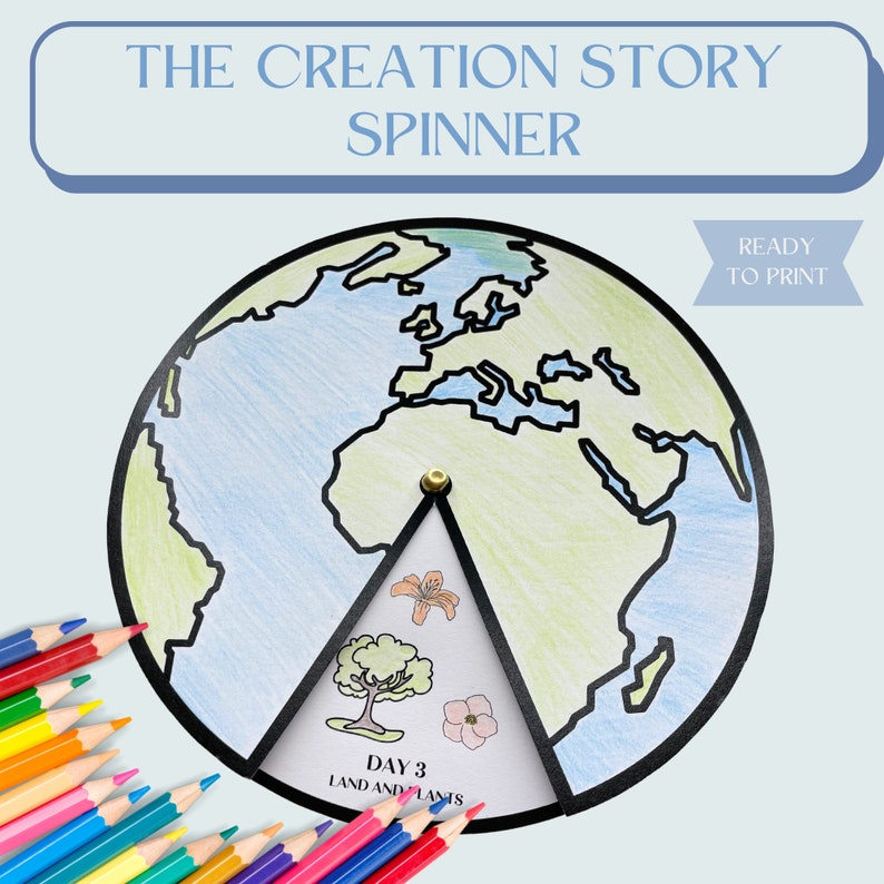 Days of Creation Spinner Wheel Printable, Perfect Sunday School ...