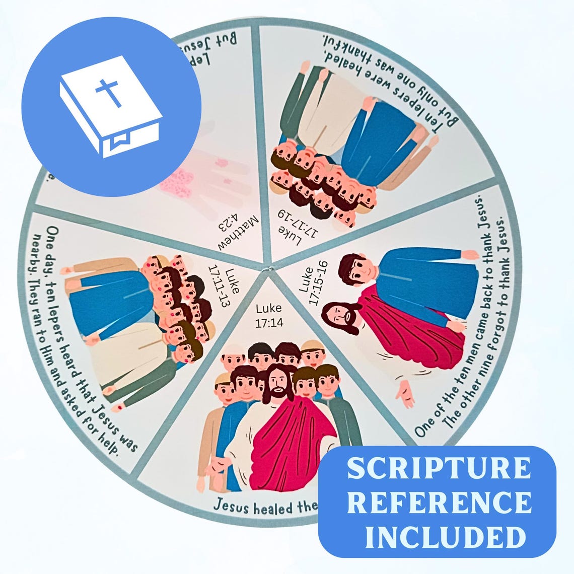 Jesus Heals Ten Lepers Craft, Printable Gratitude Bible Lesson, Jesus ...