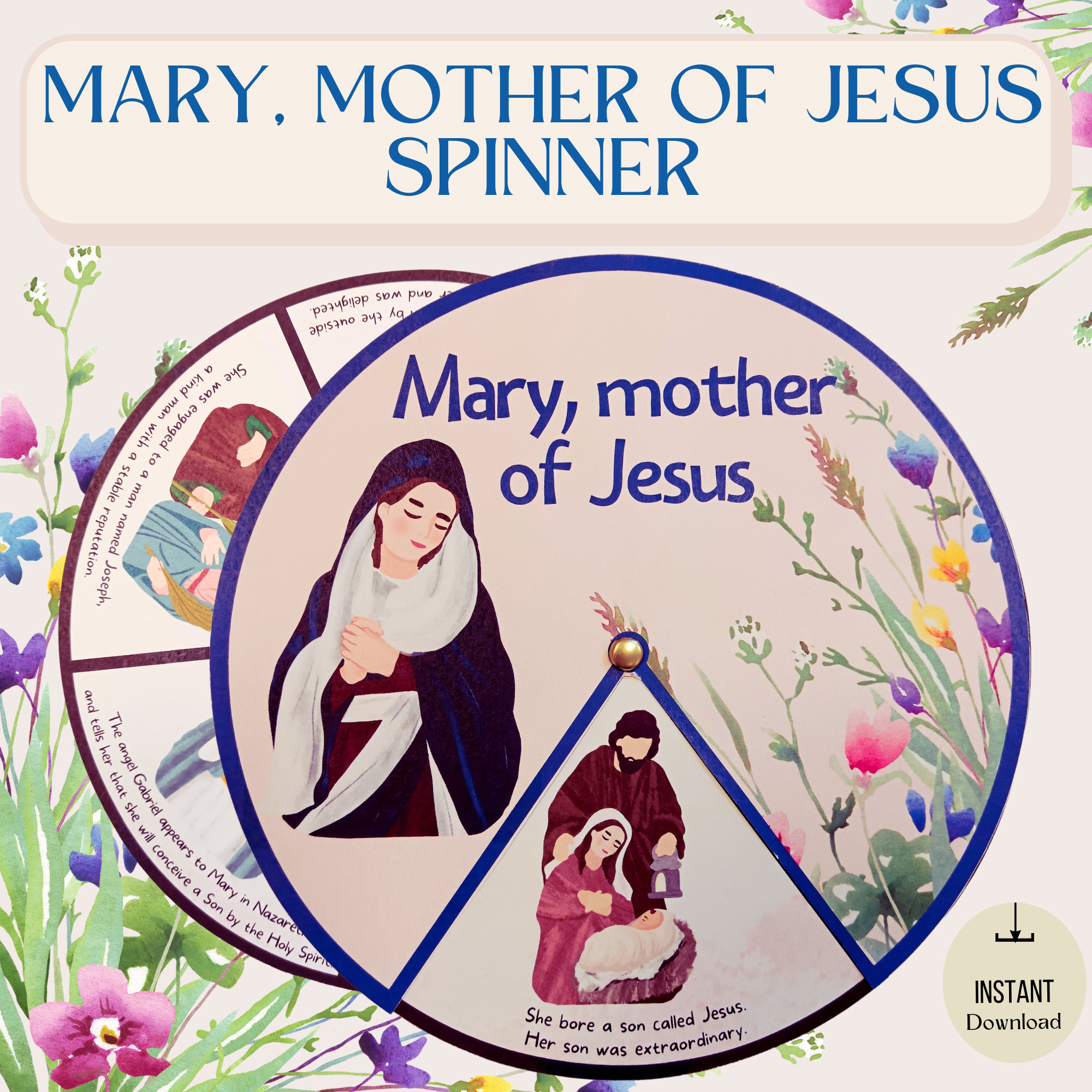 Mary, Mother of Jesus Spinner Wheel| Nativity Craft| Sunday School ...