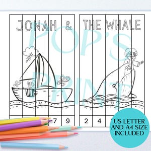 Printable Jonah and the Whale Agamograph – Sunday School Craft, Instant ...