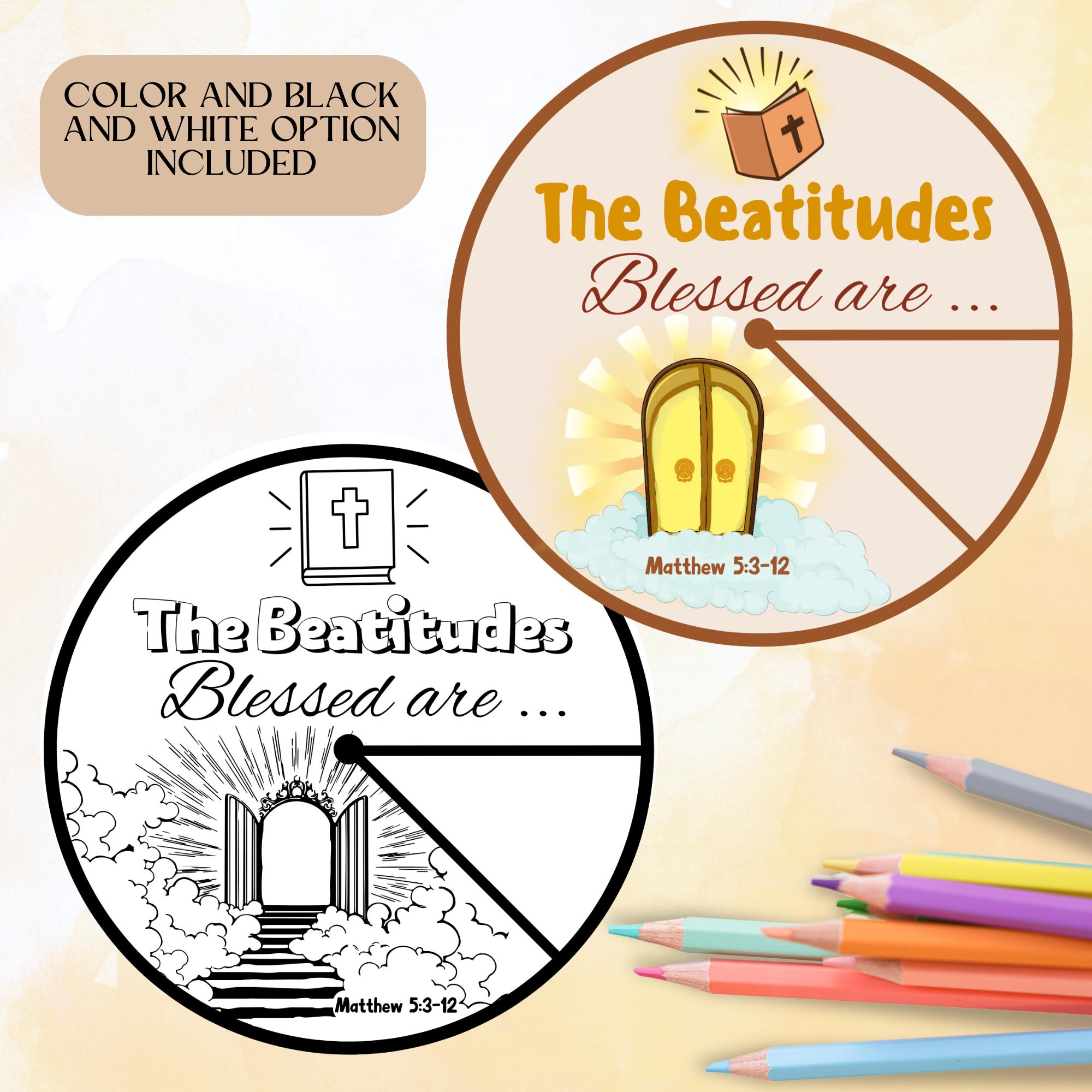 Printable "the Beatitudes of Jesus" Sunday School Craft | Bible Verse ...