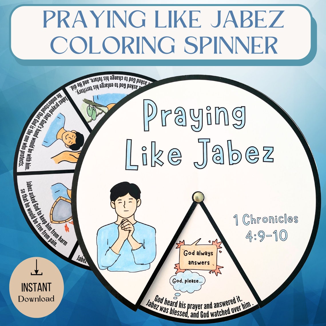 Praying Like Jabez Coloring Spinner Wheel| Praying Like Jabez Craft ...
