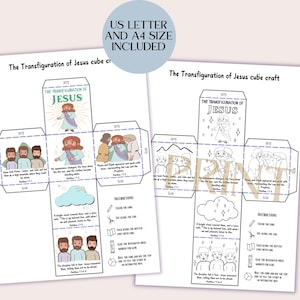 Transfiguration Lesson for Kids| Cube Craft| Printable Sunday School ...
