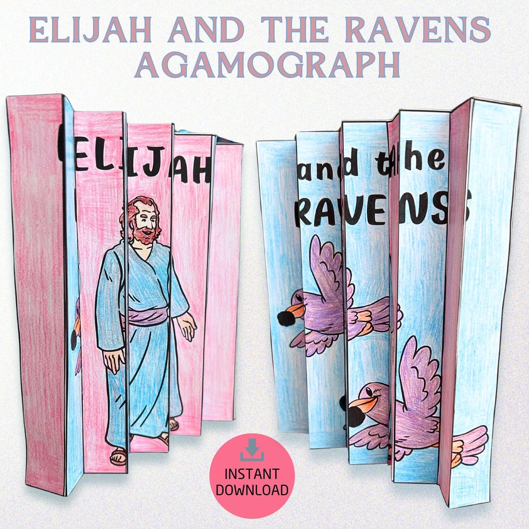 Printable Elijah and the Ravens Agamograph Sunday School Craft, Instant ...