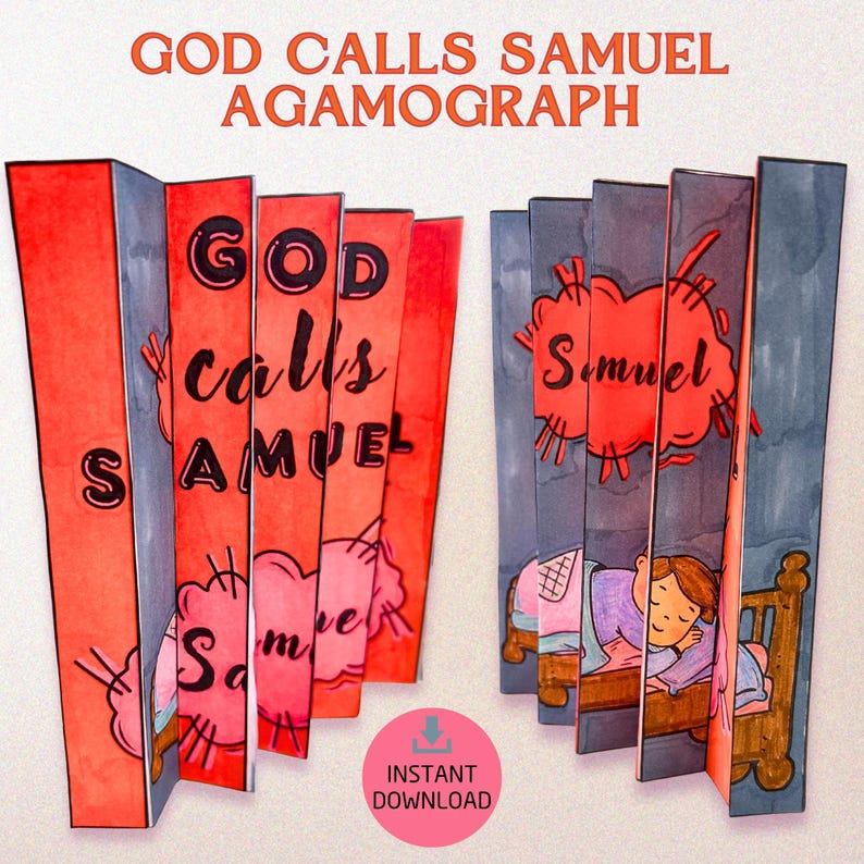 Printable “god Calls Samuel” Agamograph – Sunday School Craft, Instant ...