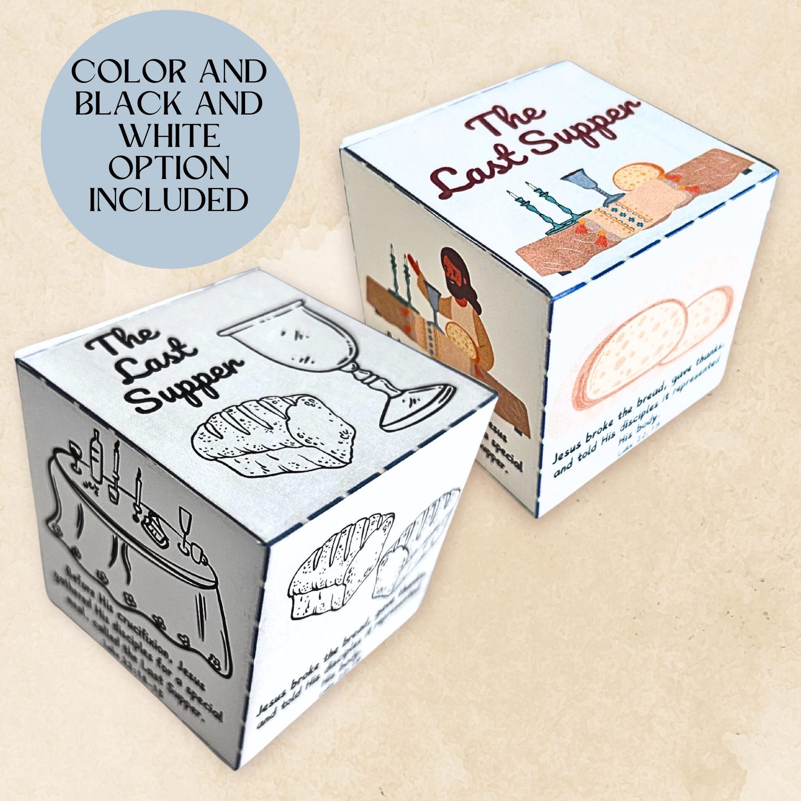 The Last Supper Cube Craft for Kids | Printable Sunday School Story ...