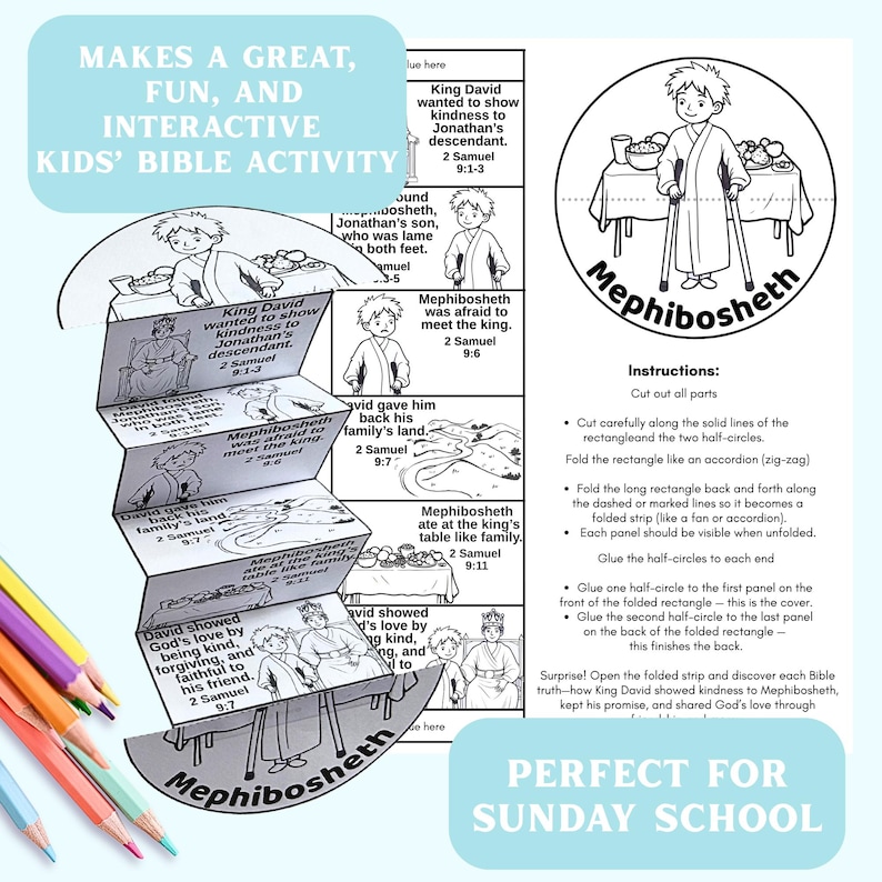Manualidad de Mefiboset / Actividad de escuela dominical para niños ...