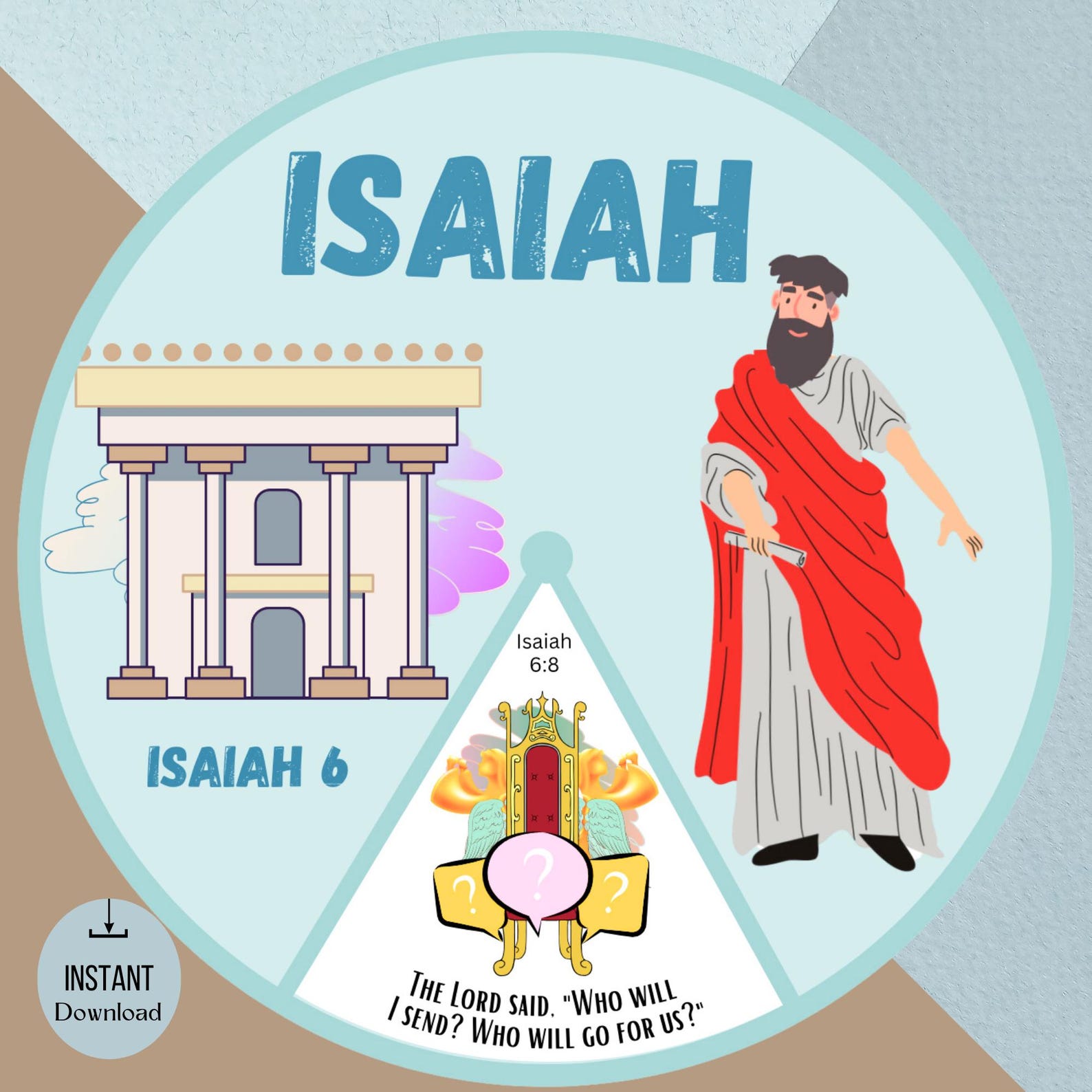 Printable Isaiah Spinner Wheel | Isaiah Craft | Sunday School Craft ...